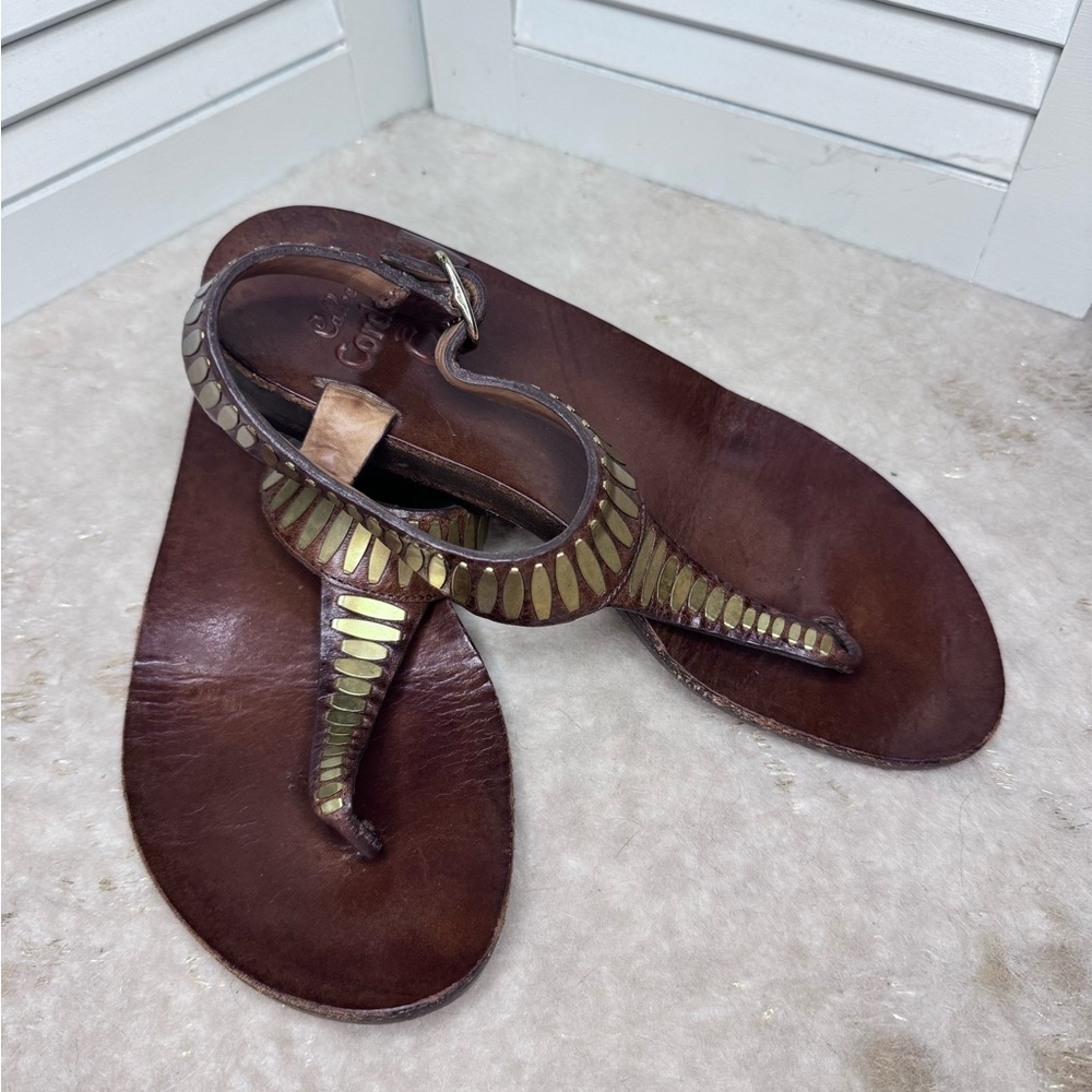 Calleen Cordero Cleo Espresso And Gold Gladiator Sand… - Gem